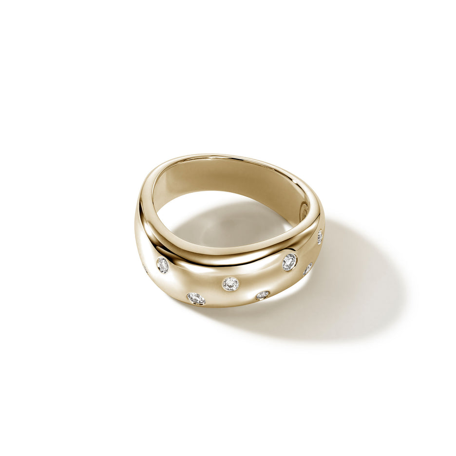 Surf Ring, Gold, Diamonds, Wide|RGGX9011102DI – John Hardy