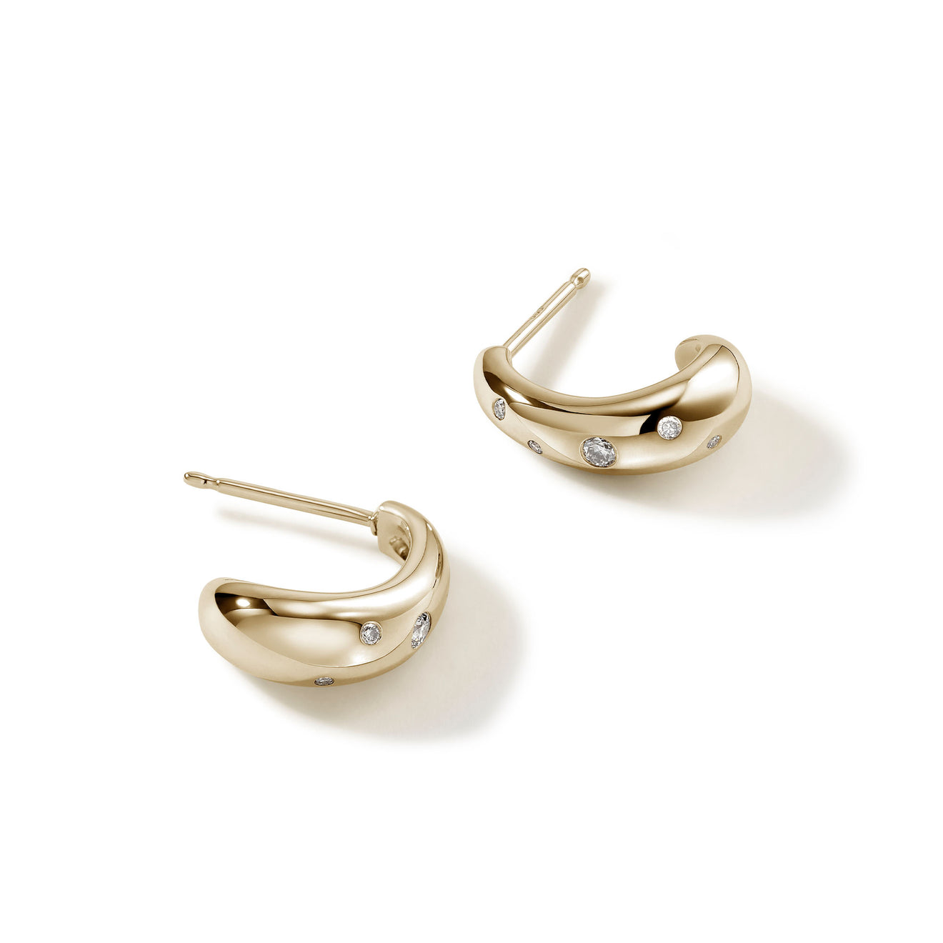 Surf J Hoop Earrings, Gold, Diamonds, Small|EGGX9011232DI – John Hardy