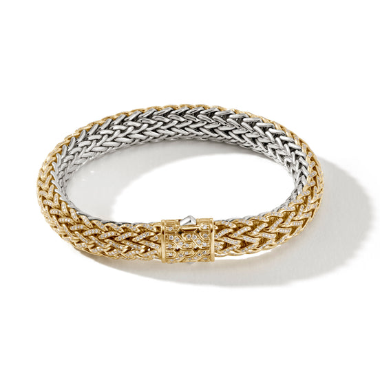 Icon Bracelet, Gold, Silver, Diamonds, 10.5MM|BMZP905992DI – John Hardy