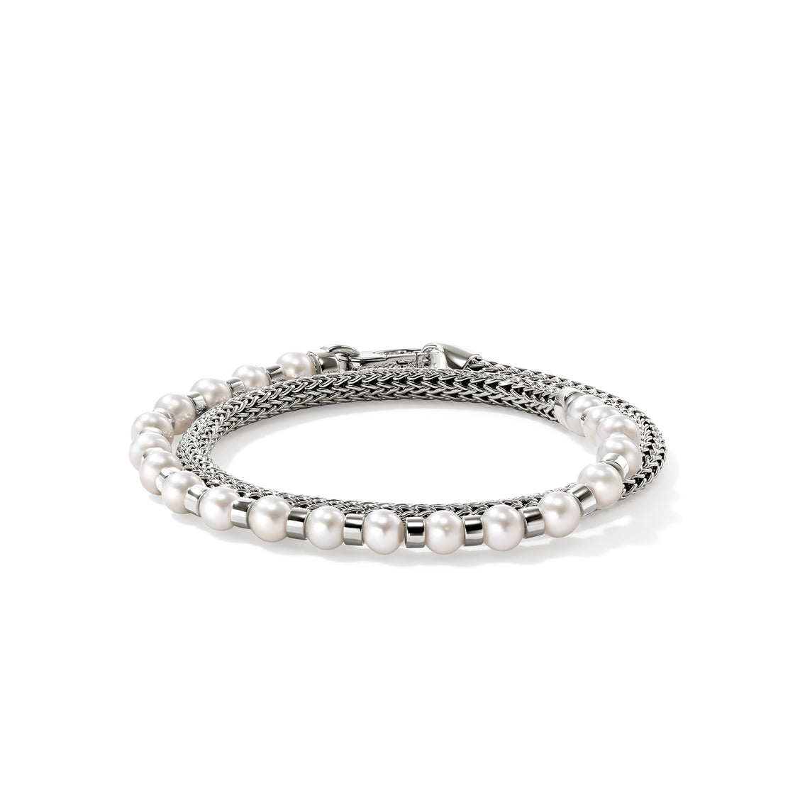 JH Essential Pearl Wrap Bracelet, Sterling Silver|BU9011061 – John Hardy