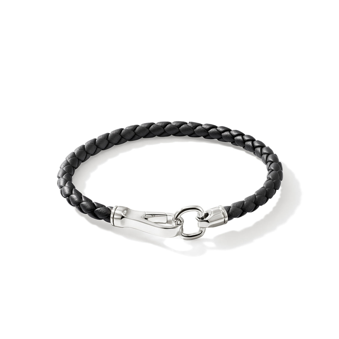Hook Clasp Bracelet, Leather, Silver, 5MM|BU901250BL – John Hardy