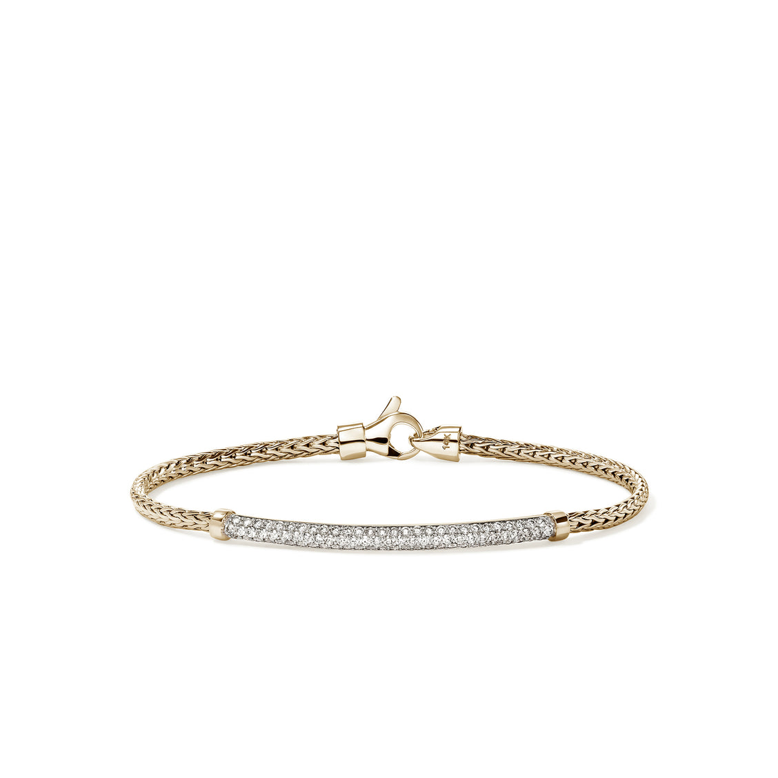 JH Essential Pavé Bracelet, Gold, Diamonds, 2.5MM – John Hardy