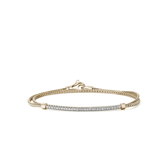 JH Essential Pavé Wrap Bracelet, Gold, Diamonds, 1.8MM – John Hardy