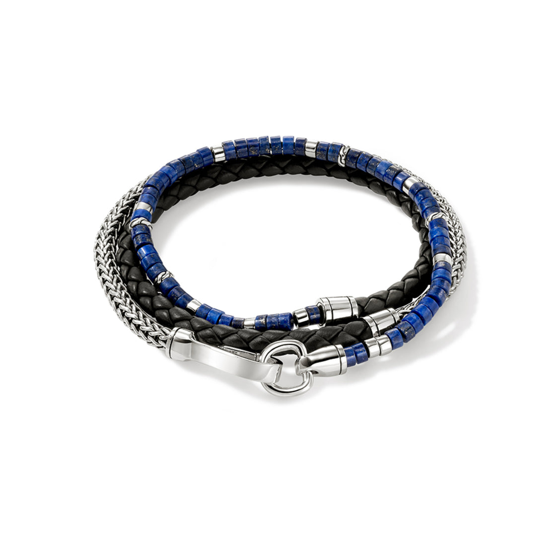Heishi Chain Wrap, Sterling Silver, Leather, Hardstones|BUS9012561BLLP ...