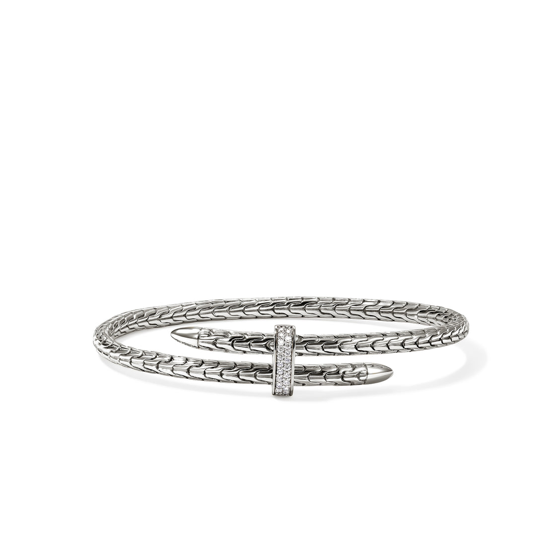 Spear Flex Cuff, Sterling Silver, Diamonds, Slim – John Hardy