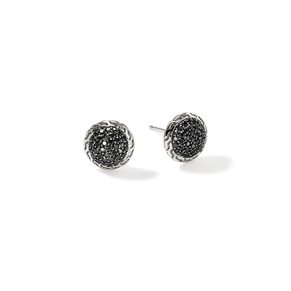 JH Essential Pavé Stud Earring, Sterling Silver, Gemstones, 10MM – John ...