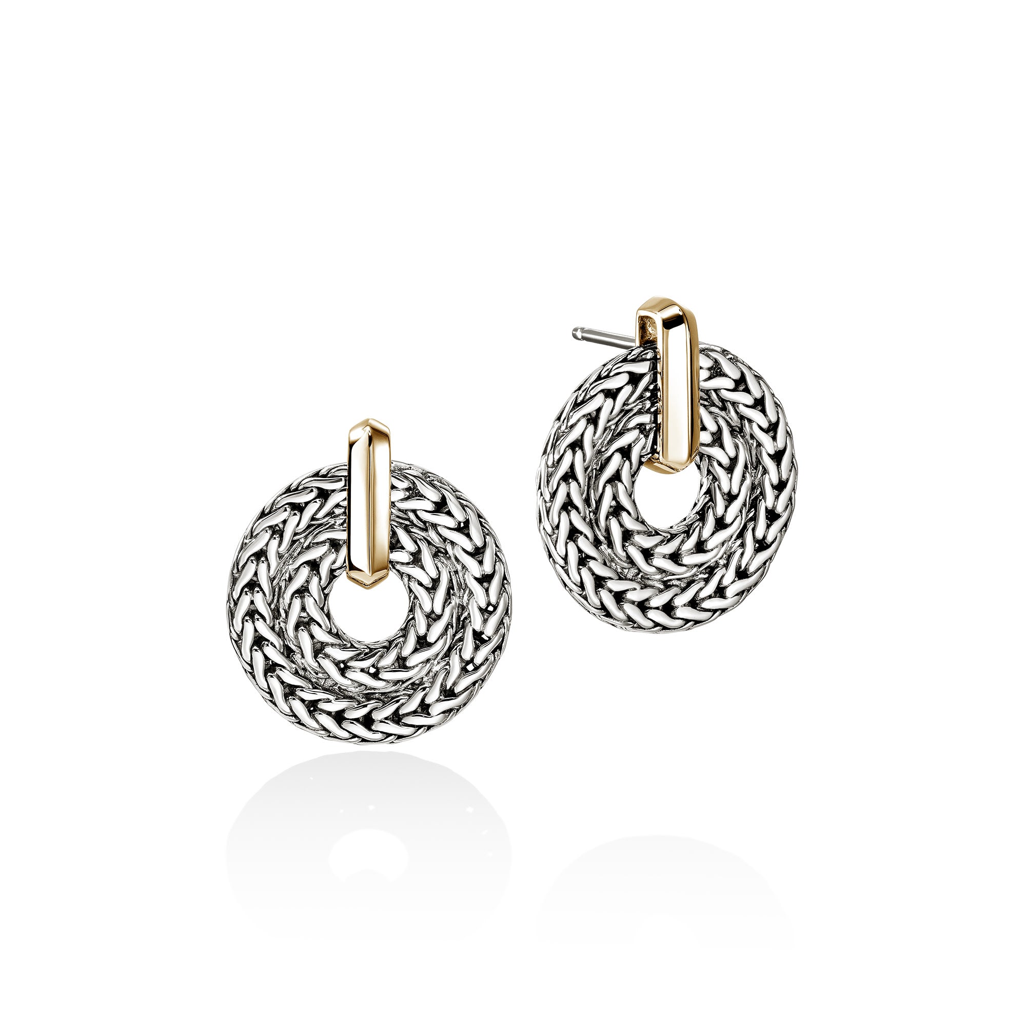 Icon Link Earrings, Gold, Sterling Silver, 19.5MM – John Hardy