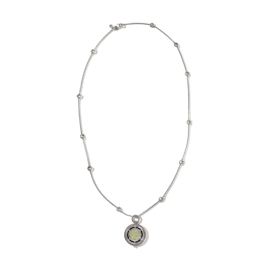 Moon Door Necklace, Sterling Silver, Pavé|NBS301344PE – John Hardy