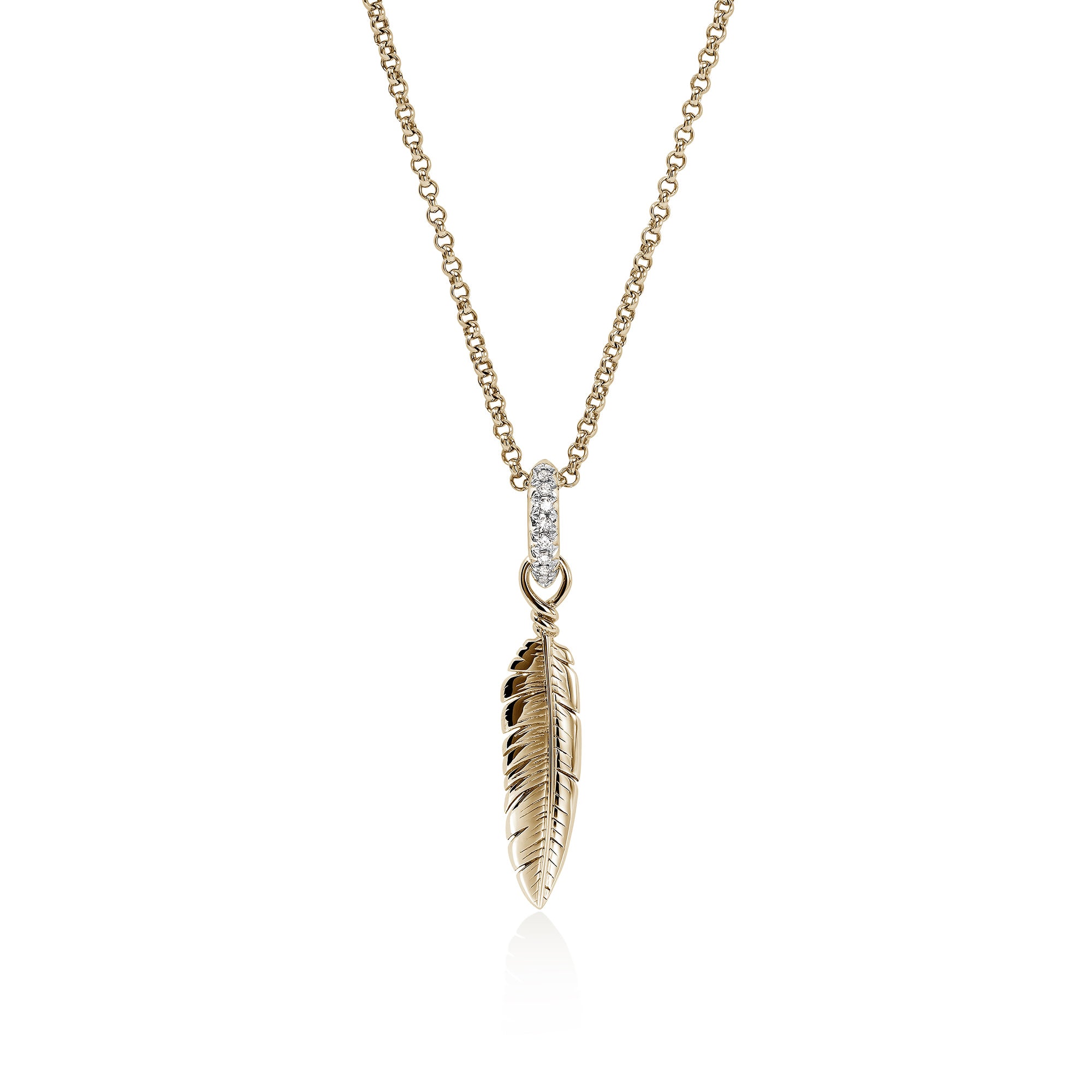 Feather Talisman Necklace, Gold, Diamonds|NGGX9012092DI – John Hardy