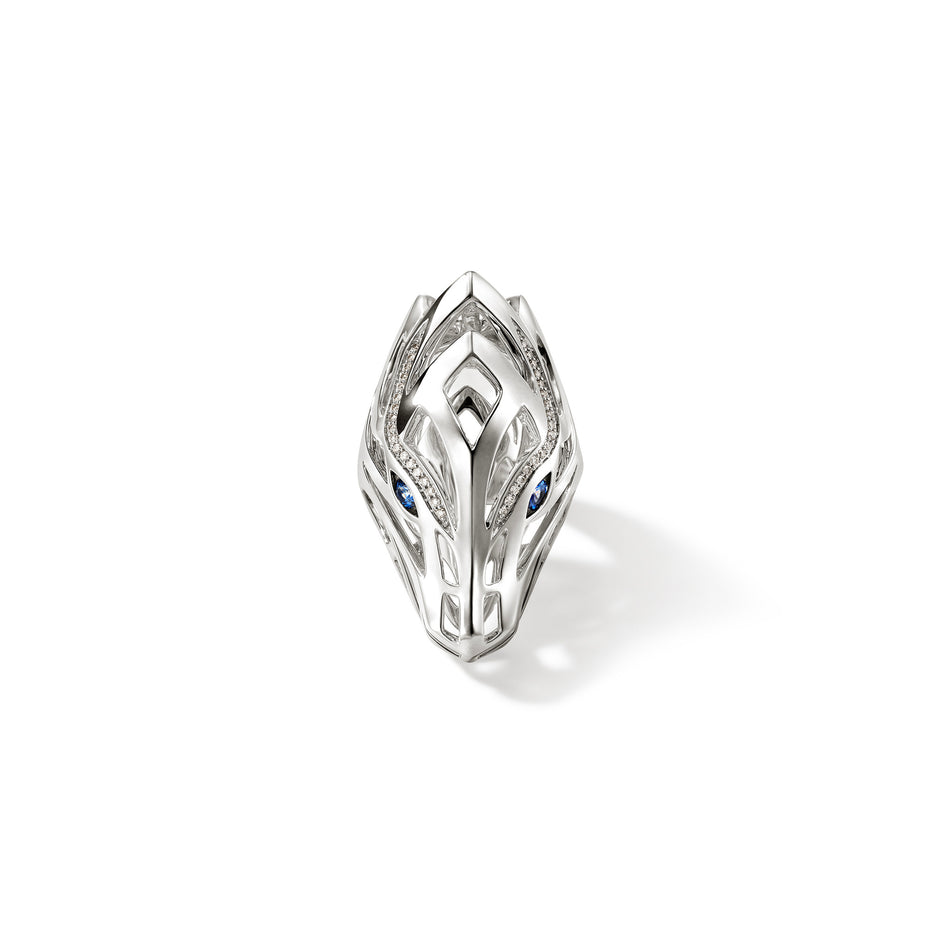 Naga Ring, Sterling Silver, Diamonds|RBP6034112BSPDI – John Hardy