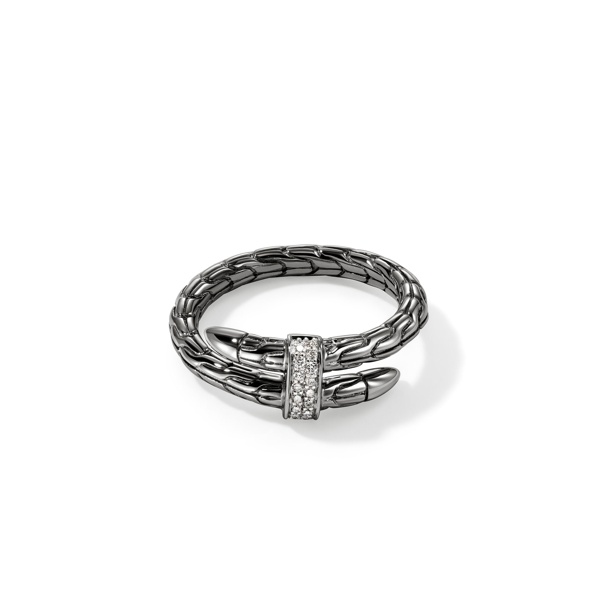 Spear Wrap Ring, Dark Silver, Diamonds – John Hardy