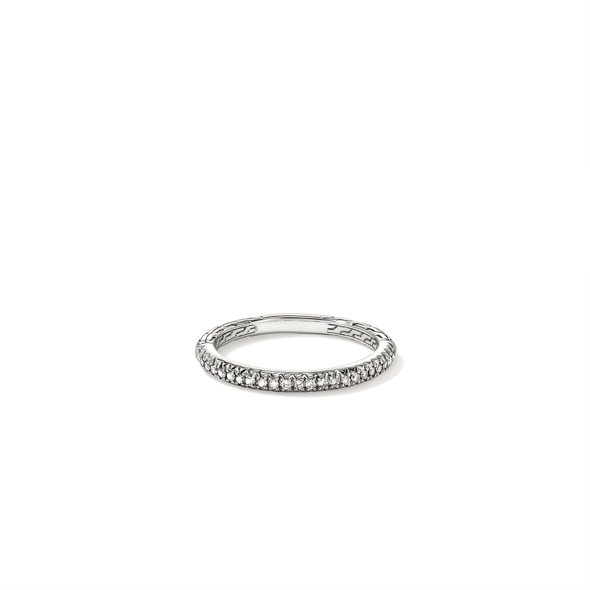 JH Essential Pavé Band Ring, Sterling Silver, Diamonds, 2MM – John Hardy