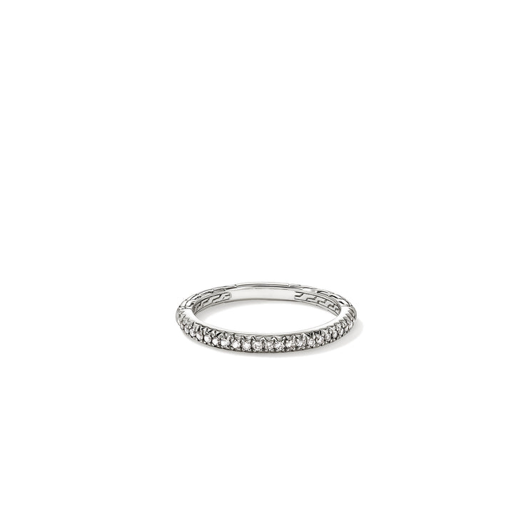 JH Essential Pavé Band Ring, Sterling Silver, Diamonds, 2MM – John Hardy