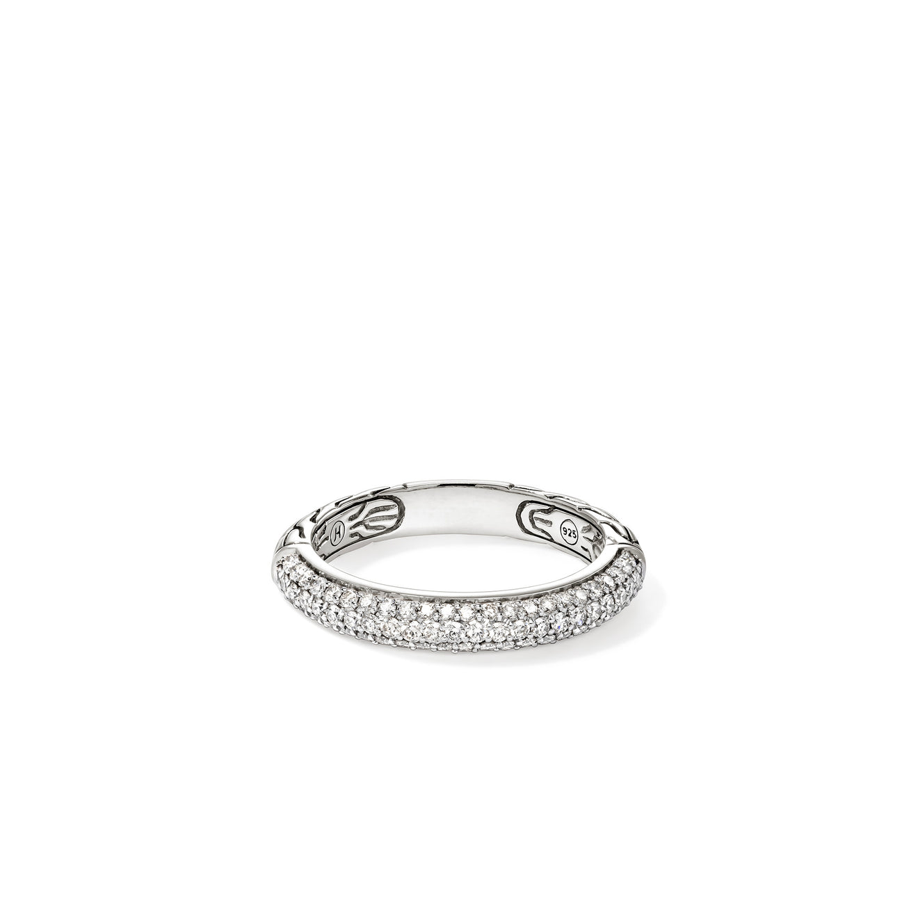 JH Essential Pavé Band Ring, Sterling Silver, Diamonds, 3.5MM – John Hardy