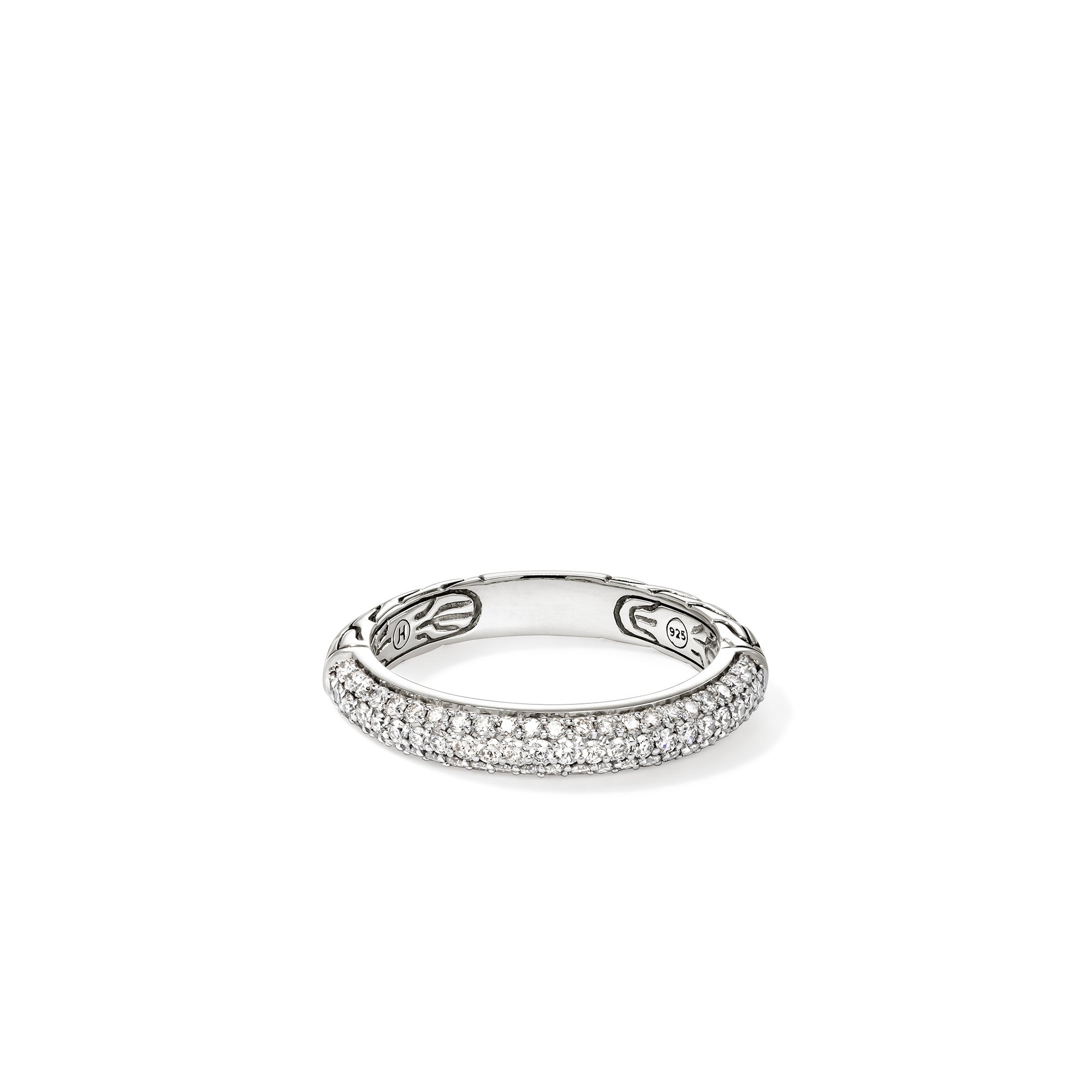 JH Essential Pavé Band Ring, Sterling Silver, Diamonds, 3.5MM – John Hardy