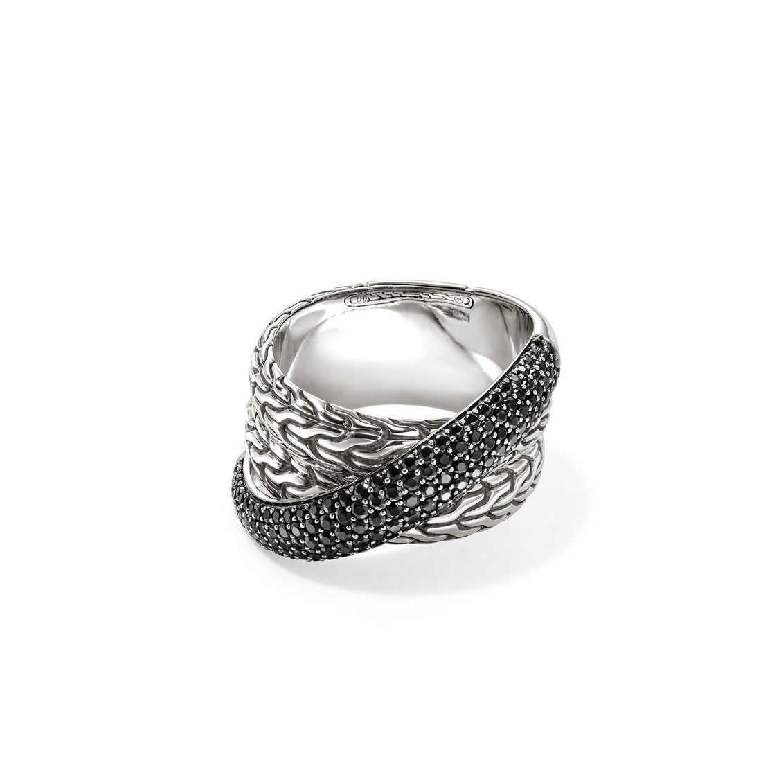 JH Essential Pavé Crossover Ring, Sterling Silver, Gemstones – John Hardy