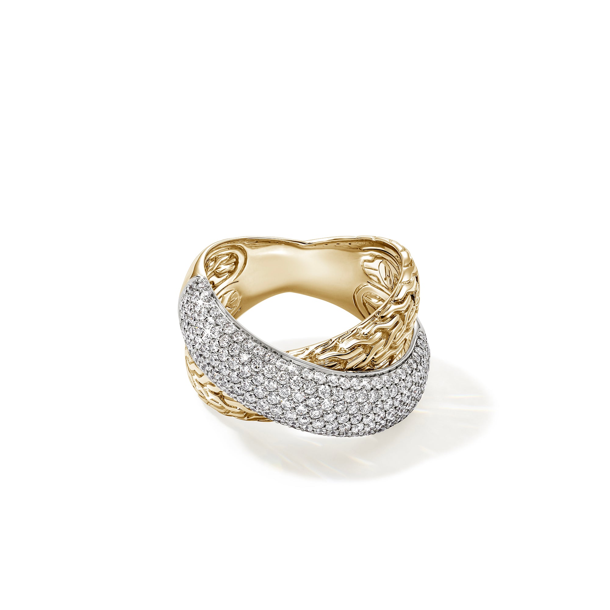 JH Essential Pavé Crossover Ring, Sterling Silver, Diamonds – John Hardy